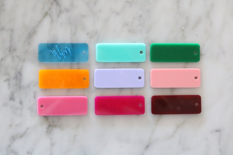 Colorful rectangle keychain back to school custom | Etsy