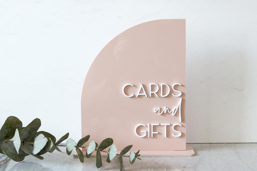 Acrylic Half Arch Cards and Gifts Sign | Acrylic Wedding Sign | Wedding ...