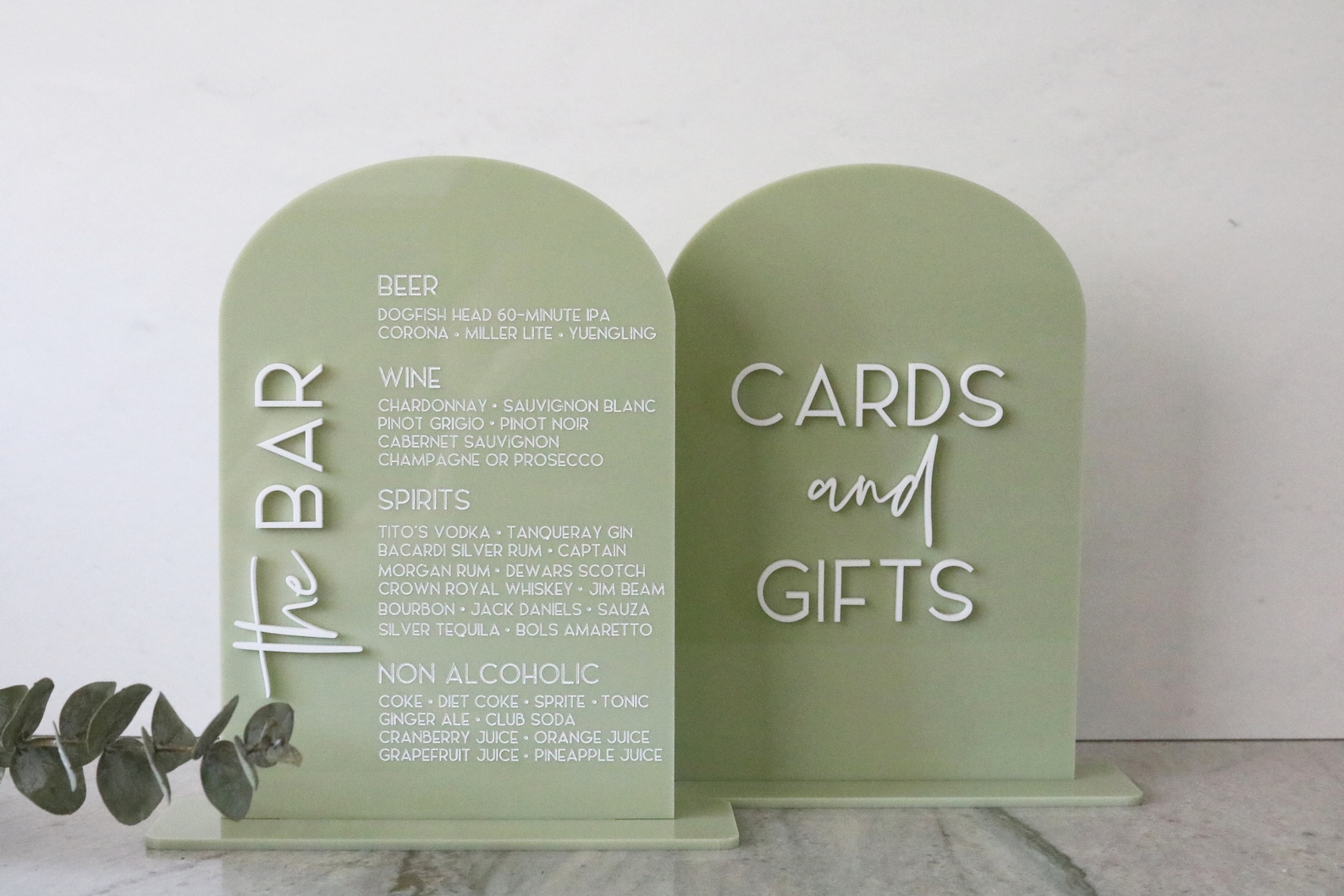 Acrylic Arch Bar Sign Acrylic Wedding Sign Wedding Decor Arched ...