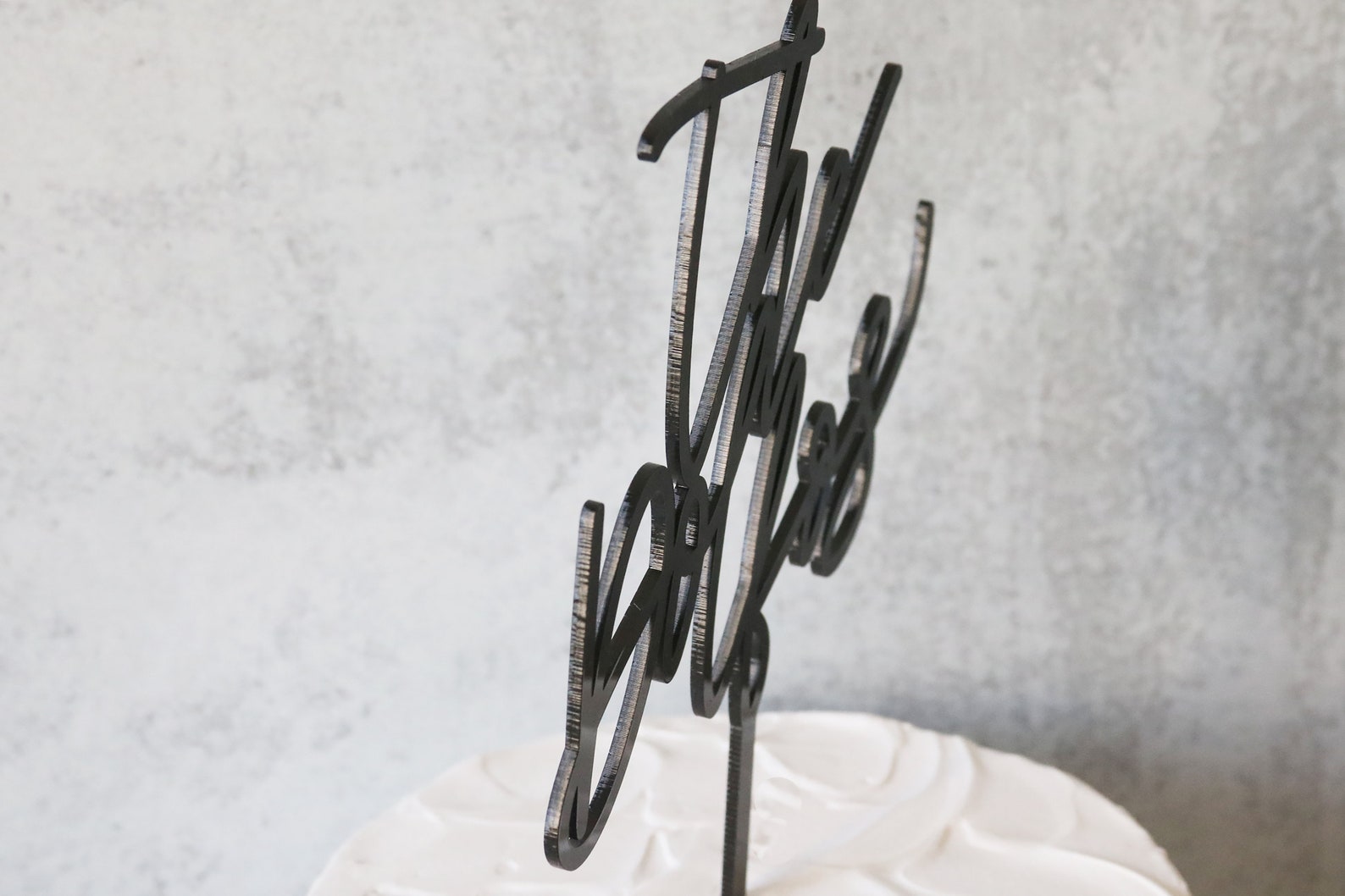 Custom Hand Lettered Calligraphy Cake Topper | Wedding Cake Topper ...