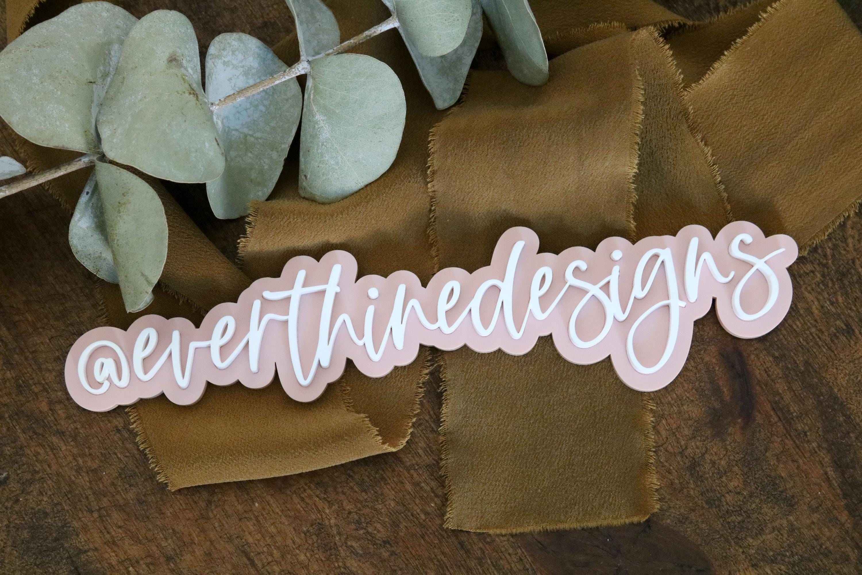 Acrylic 3D Social Media Watermark Business Sign | Small Business Sign ...