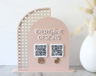 Modern QR Code Freestanding Acrylic Business Sign Version 5 lets Get ...