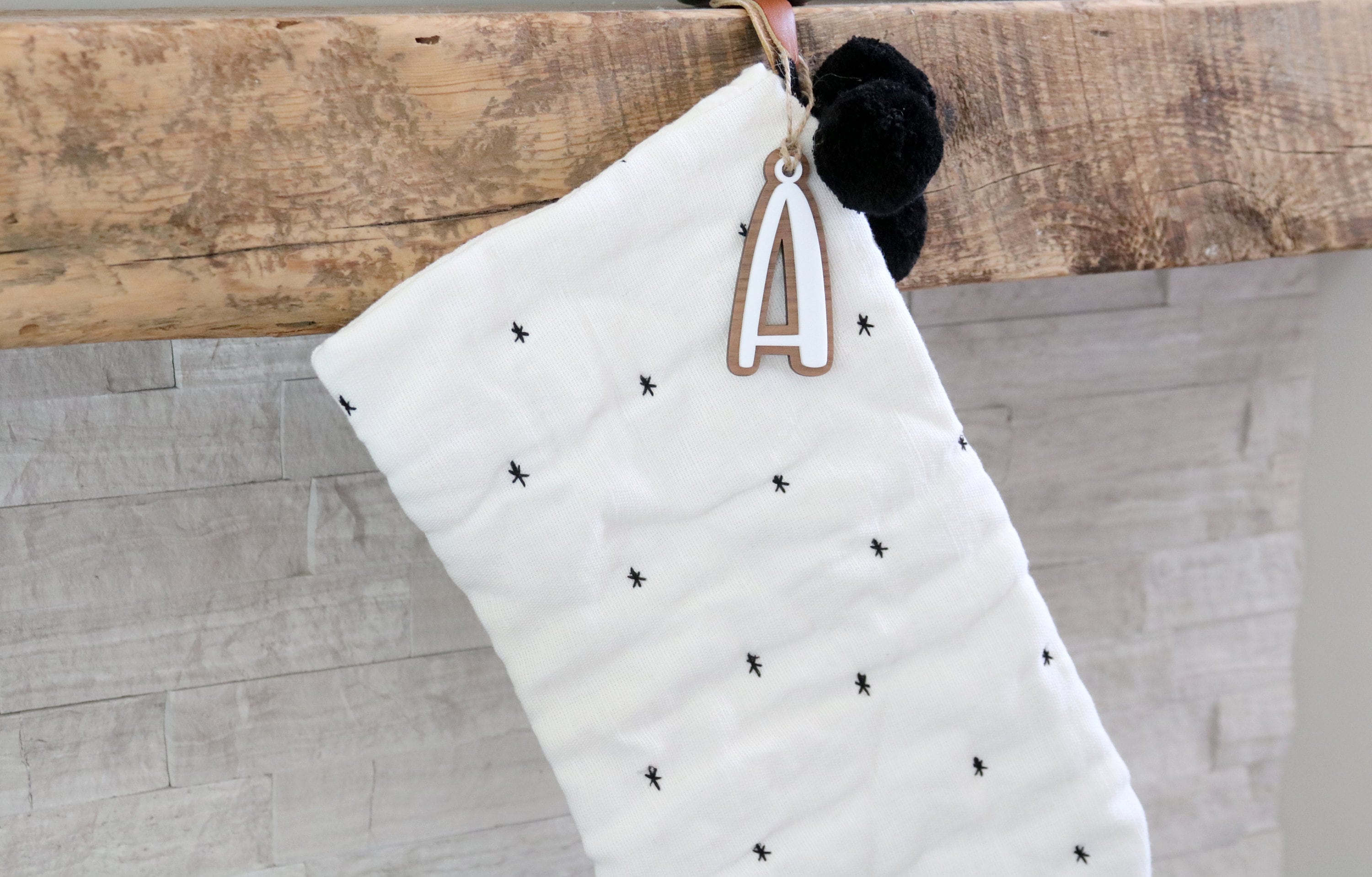 Custom stocking letter tag letter ornament letter gift tag | Etsy