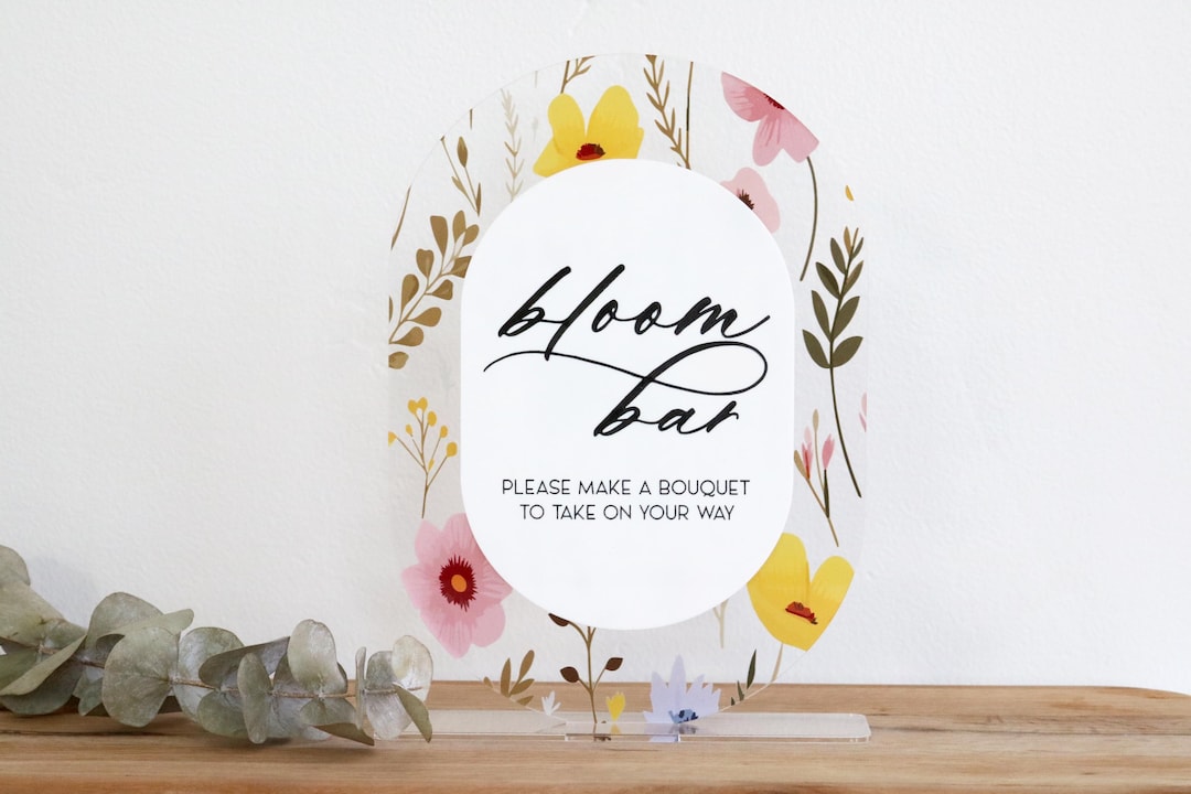Bloom Bar Bouquet Sign | Flower Bar | Wildflower | Baby Shower | Bridal ...