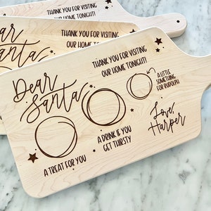 Custom Santa Treat Board | Hand Lettered | Wood Treat Board | Santa ...