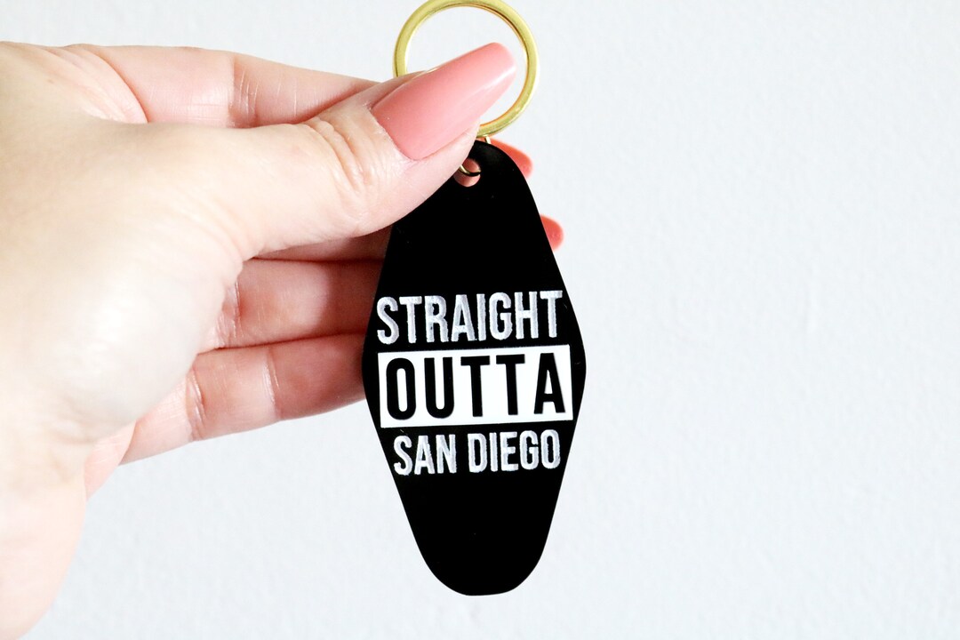 Custom Straight Outta Motel Keychain | Choose Your Color | City | State ...