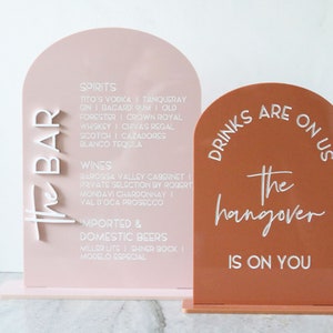 Acrylic Arch Bar Sign | Acrylic Wedding Sign | Wedding Decor | Arched ...