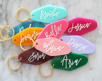 Colorful Retro Pattern Motel Keychain CHOOSE YOUR COLOR Back to School ...