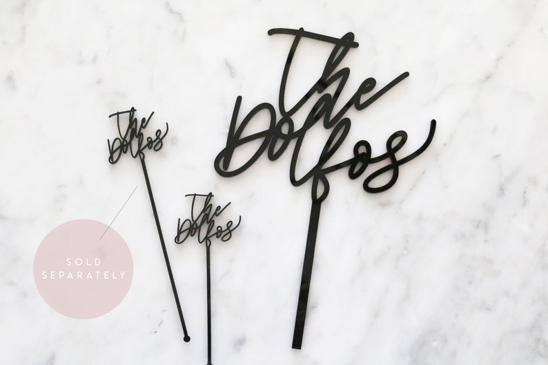 Custom Hand Lettered Calligraphy Cake Topper | Wedding Cake Topper ...