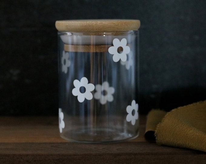 Retro Daisy Flower Stash Jar 2 Sizes Stash Jar Container Groovy 70's ...