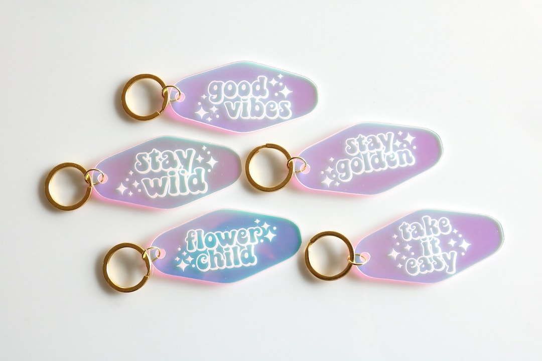 Colorful Iridescent Retro Motel Keychain | Color Changing | Unicorn ...