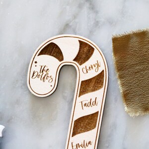 Custom Candy Cane Family Wood Christmas Ornament | Personalized ...