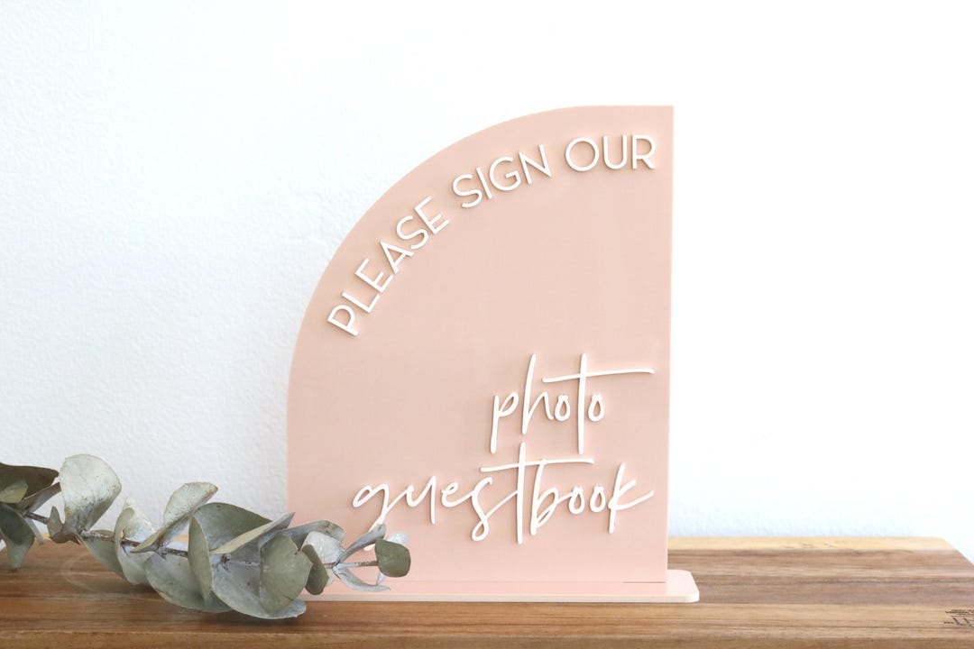 Acrylic Half Arch Photo Guestbook Sign | Acrylic Wedding Sign | Wedding ...