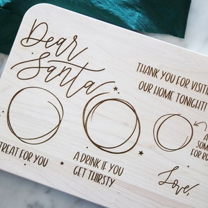 Custom Santa Treat Board | Hand Lettered | Wood Treat Board | Santa ...