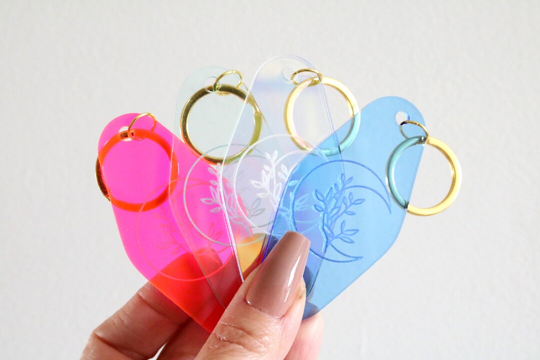 Floral Moon Motel Keychain | CHOOSE YOUR COLOR | Gift | Backpack | Key ...