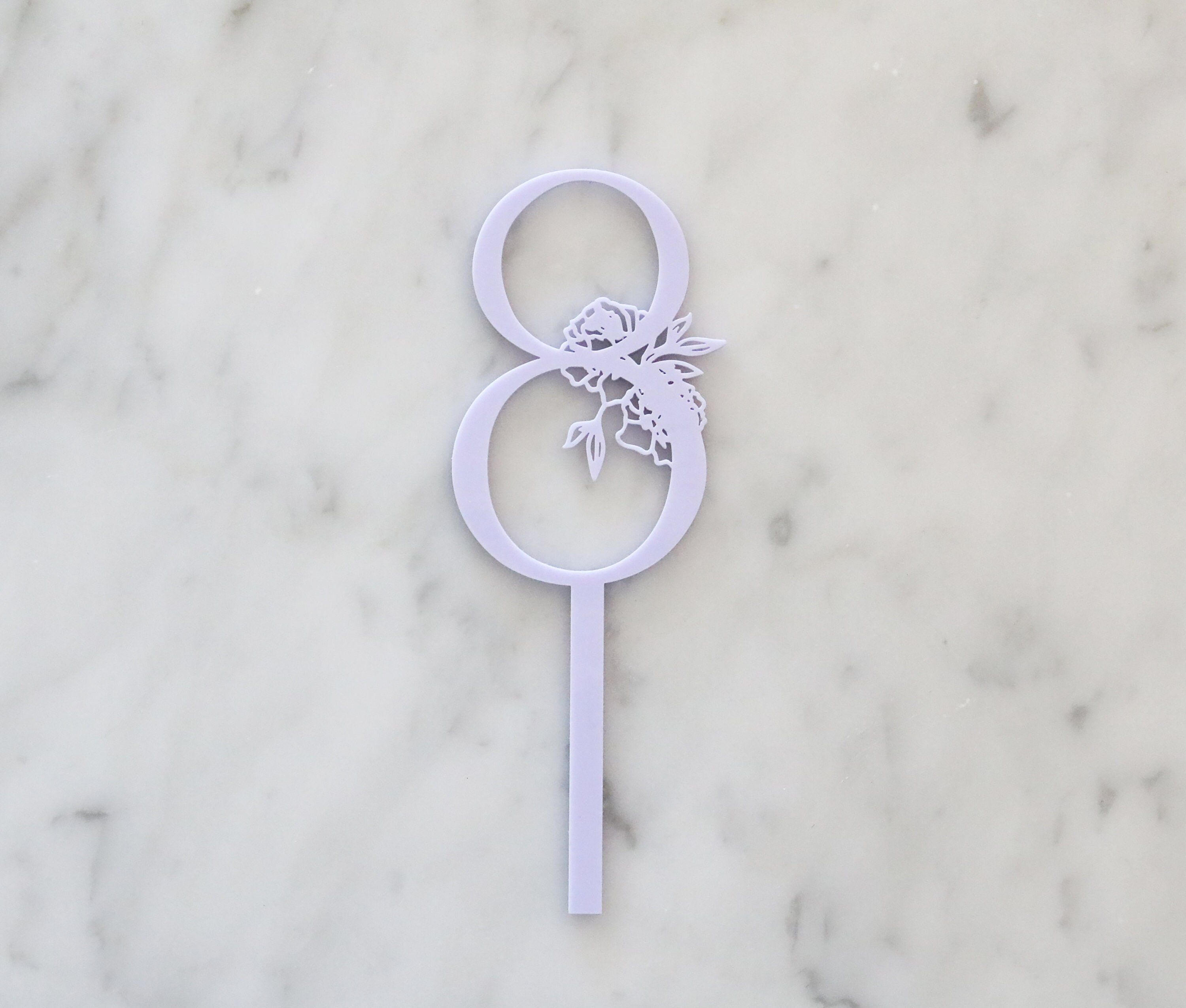 Single number floral acrylic cake topper CHOOSE YOUR NUMBER | Etsy