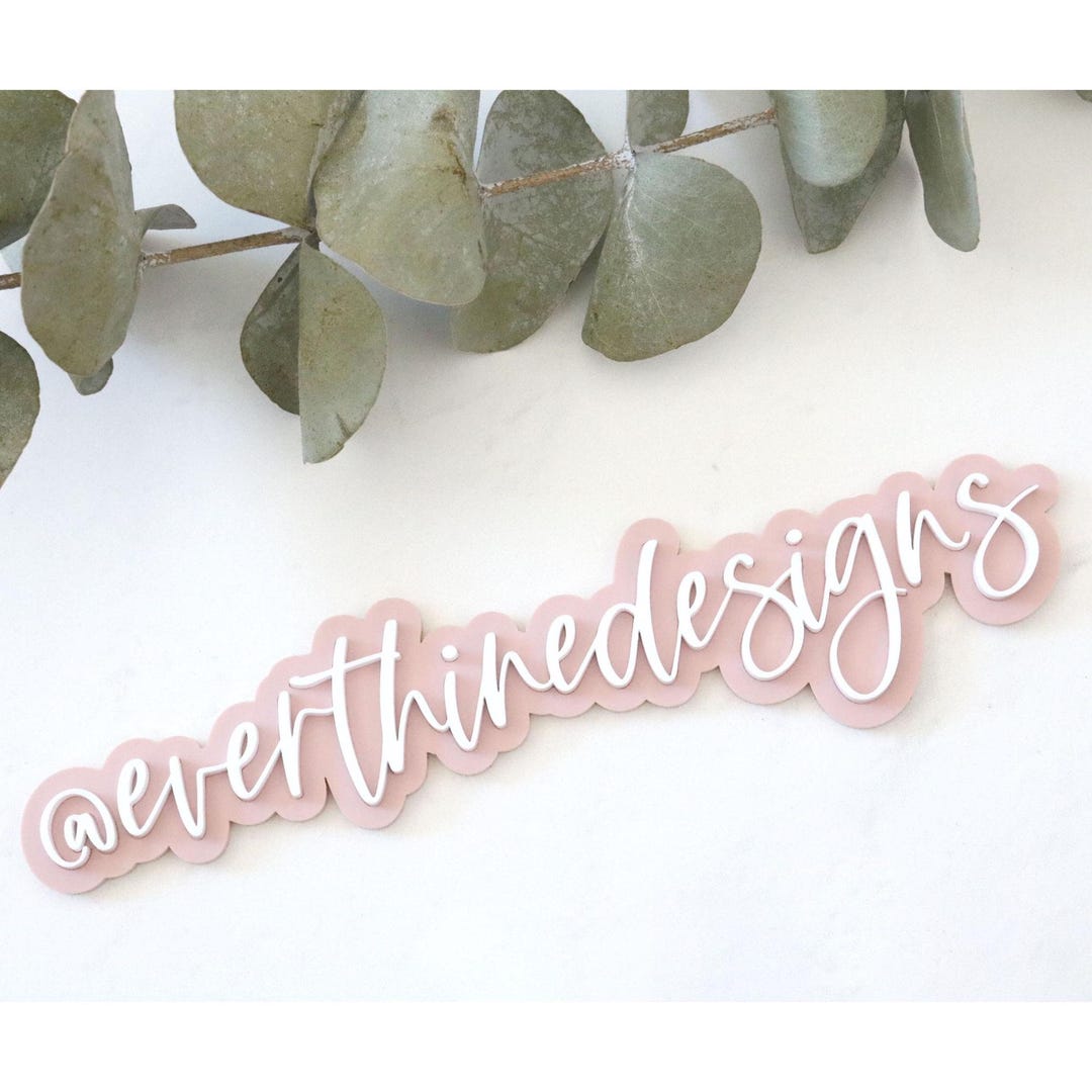 Acrylic 3D Social Media Watermark Business Sign | Small Business Sign ...