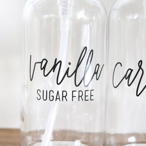 Custom Calligraphy Clear Coffee Syrup Bottle | Coffee Bar | Farmhouse ...