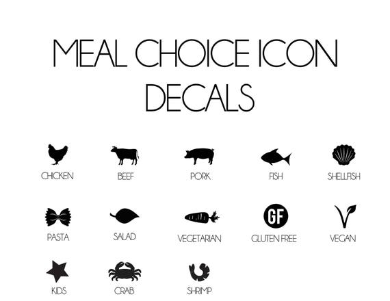 Stickers Menu stickers,Meal Choice Sticker,Food choice sticker,Table ...