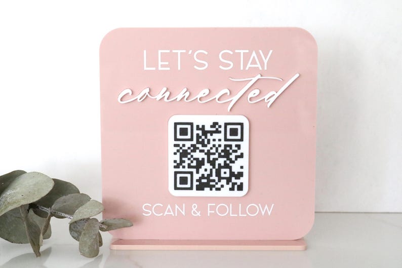 Acrylic Social Media QR Code Business Sign | Follow | Small Business ...