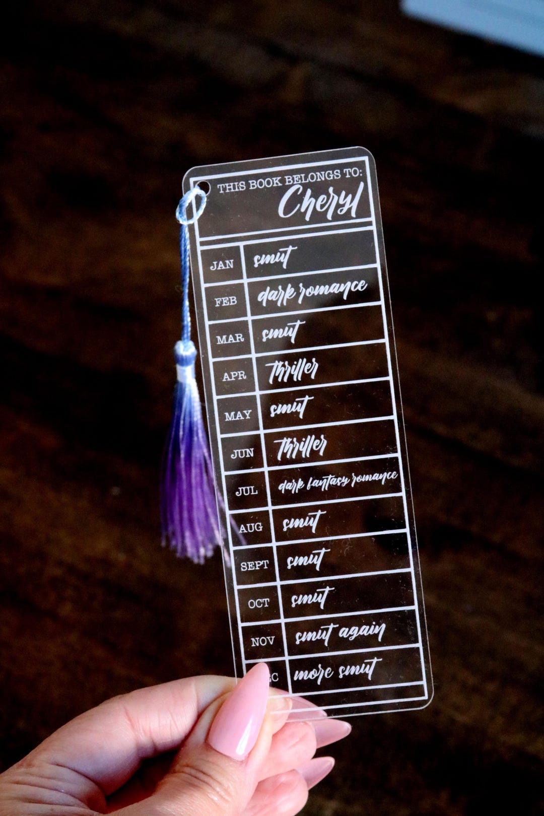 Custom Library Book Checkout Card Bookmark Romance Spicy Dark Romance ...