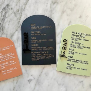 Acrylic Arch Bar Sign | Acrylic Wedding Sign | Wedding Decor | Arched ...