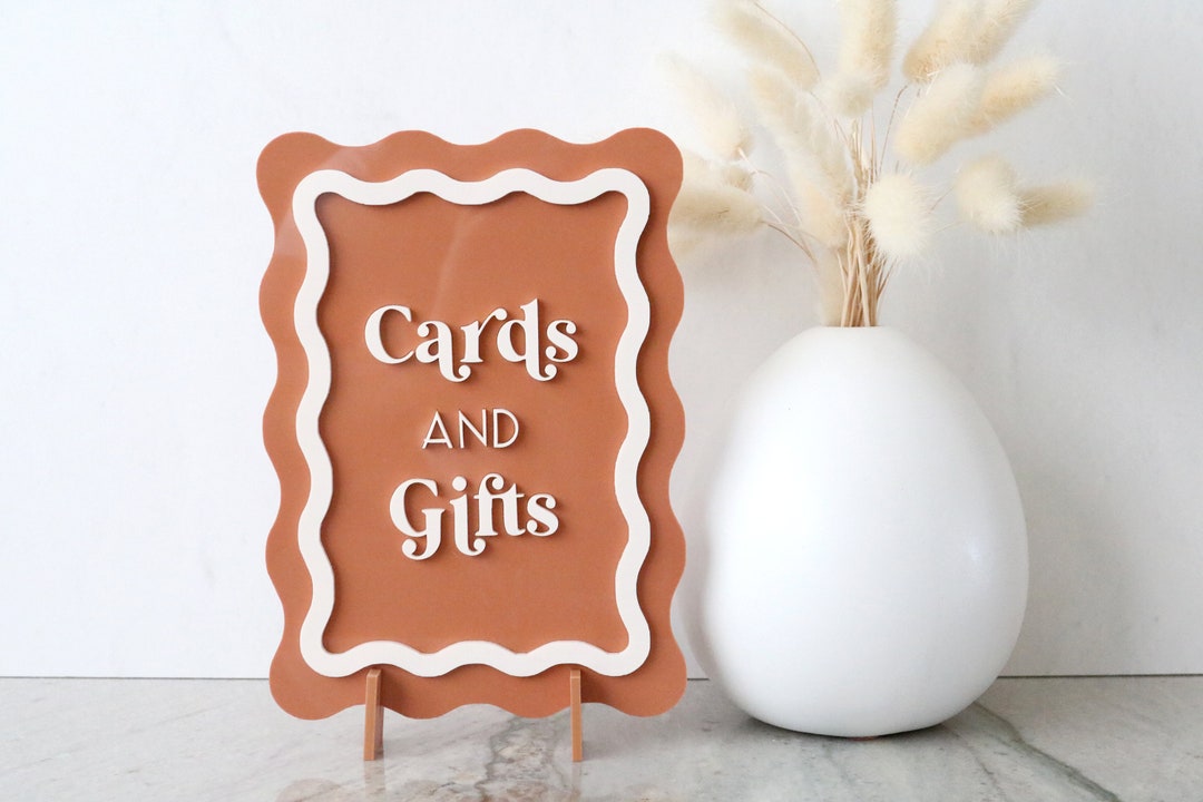 Wavy Cards and Gifts Sign | Guestbook Sign | Retro Wave | Acrylic ...