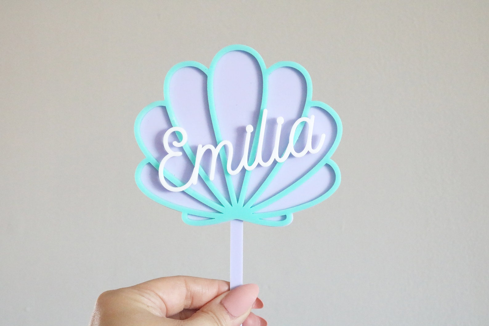 Custom Mermaid Clam Shell Acrylic Cake Topper Birthday - Etsy