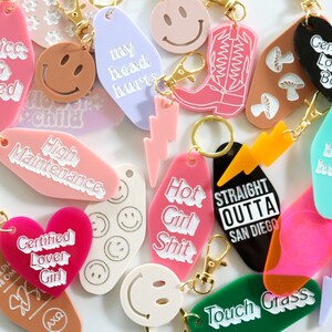 Touch Grass Keychain | CHOOSE YOUR COLOR | Gift | Birthday | Key Chain ...