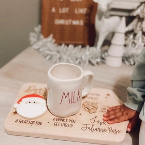 Custom Santa Treat Board | Hand Lettered | Wood Treat Board | Santa ...