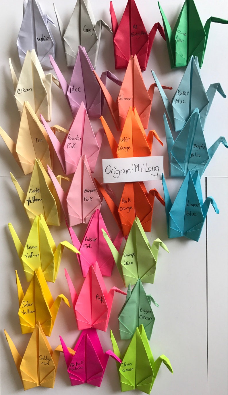 10 Strands/6 Origami Cranes Paper Cranes on String Wedding | Etsy