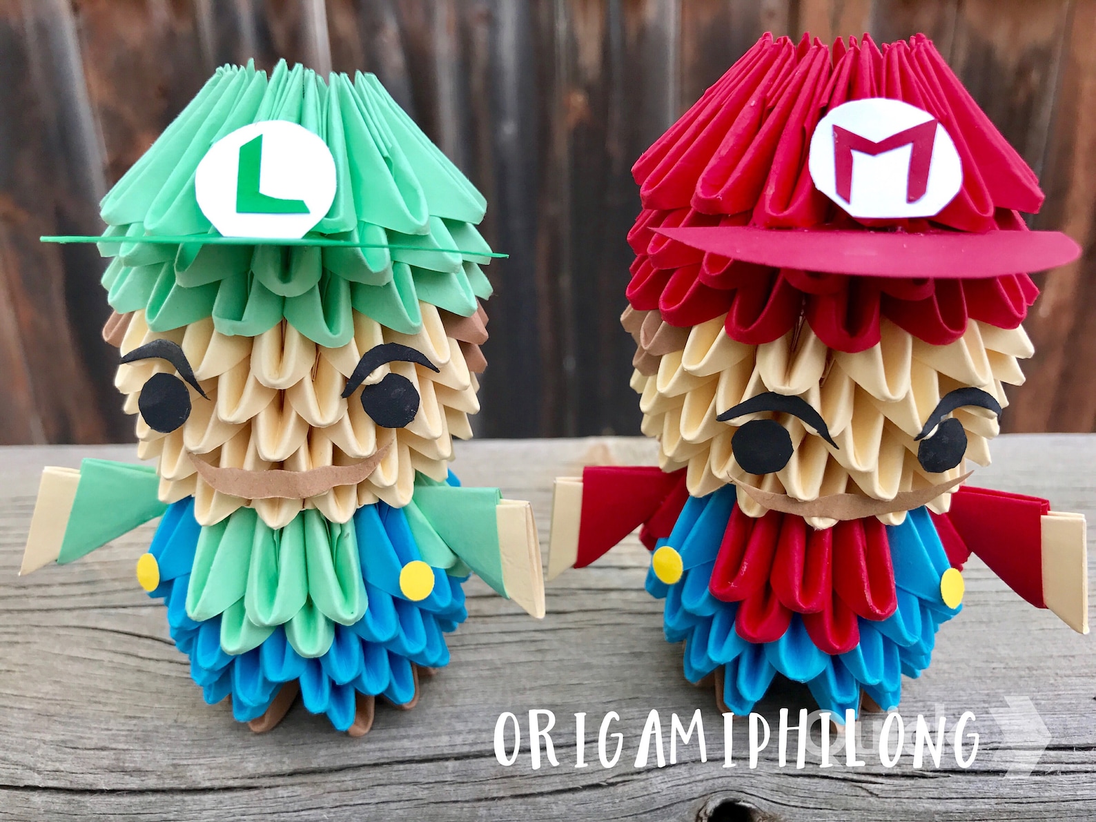 Mario and Luigi 3D Origami Handmade Art Gift Birthday Gift - Etsy