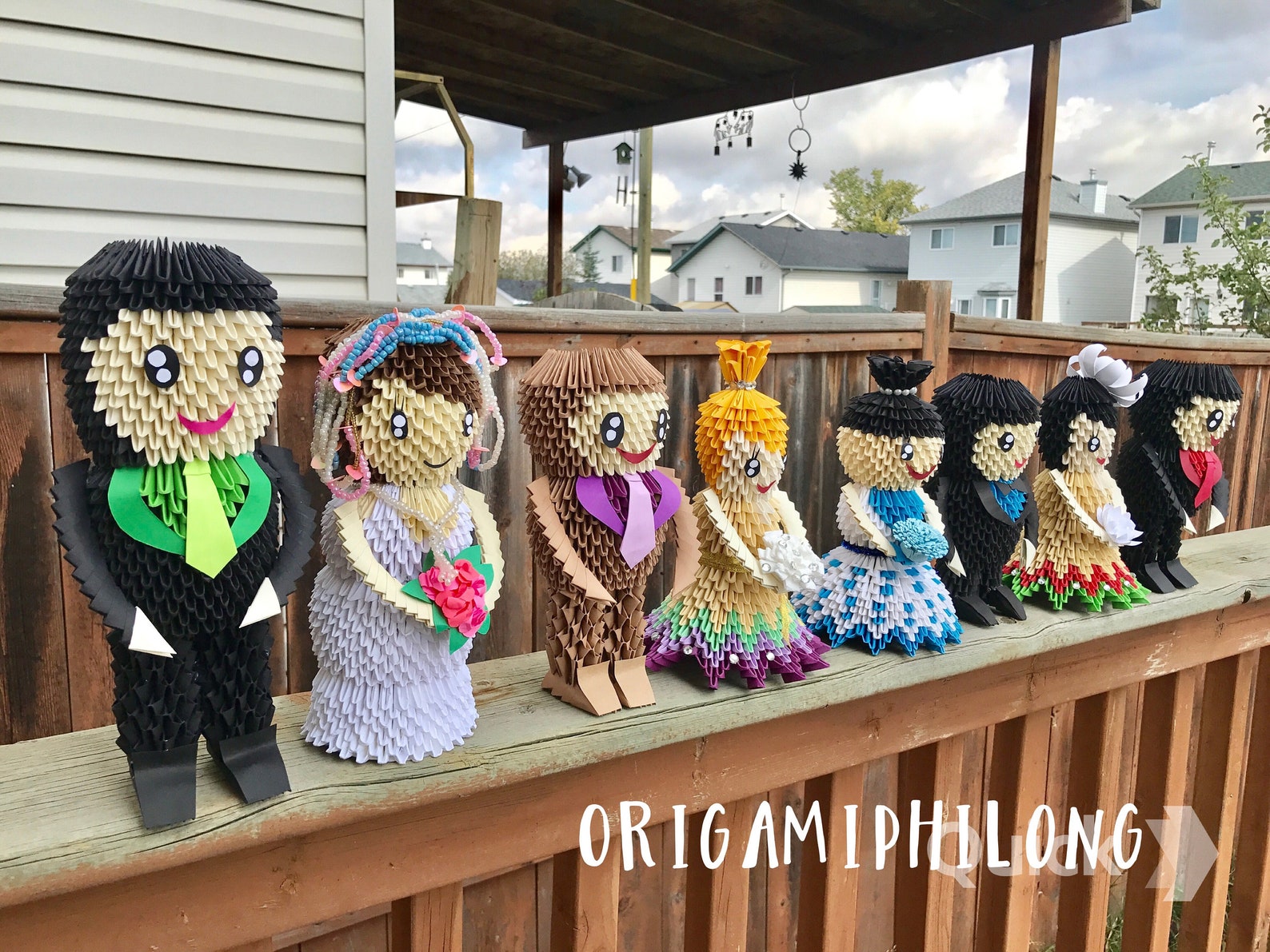 Groom and Bride 3D Origami - Handmade Art Gift- Wedding Gift- Wedding ...