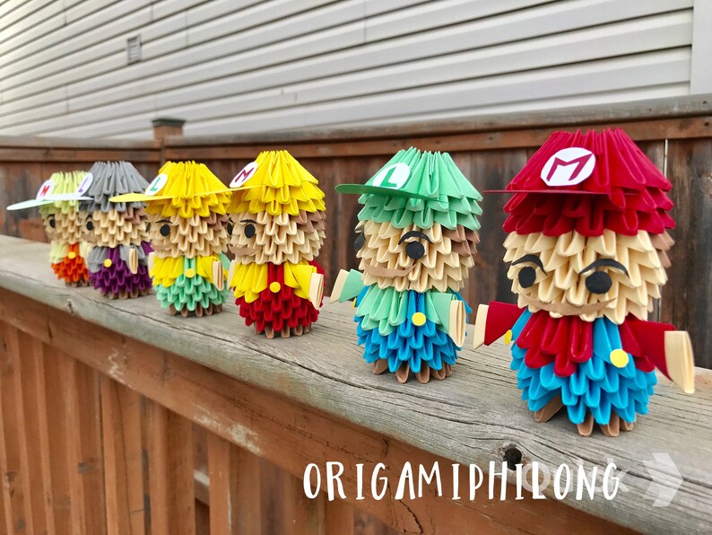Mario and Luigi 3D Origami Handmade Art Gift Birthday Gift | Etsy