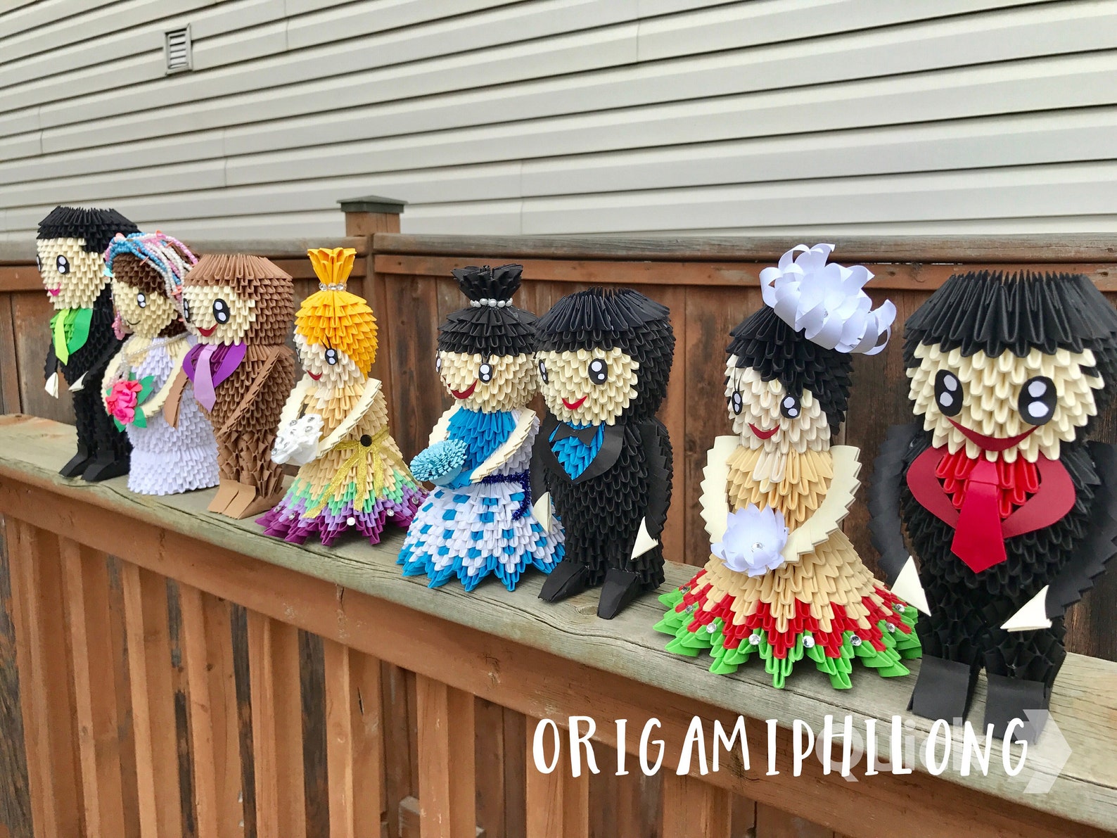 Groom and Bride 3D Origami - Handmade Art Gift- Wedding Gift- Wedding ...