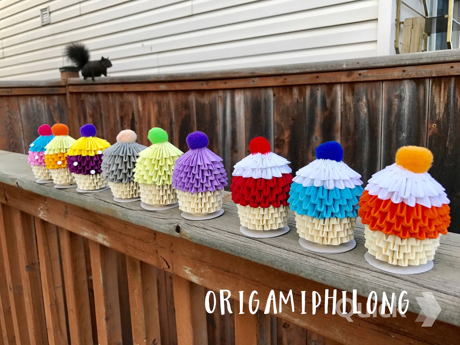 Cupcakes 3D Origami- Cake Birthday 3D Origami- Handmade Art Gift- Home ...