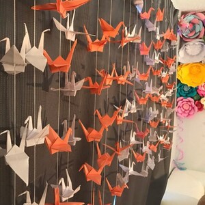 20 Strands/6 White Crane Backdrop -party Backdrop- Origami Cranes ...