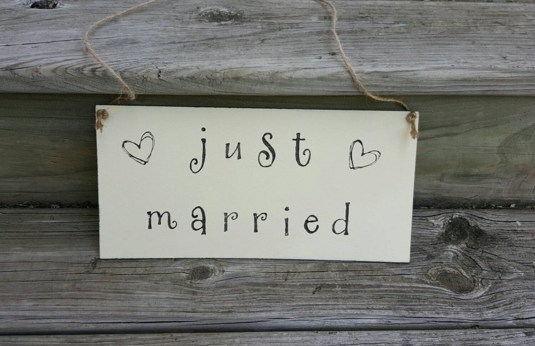 Rustic Just Married Wedding Car Sign, Photo Prop - Etsy