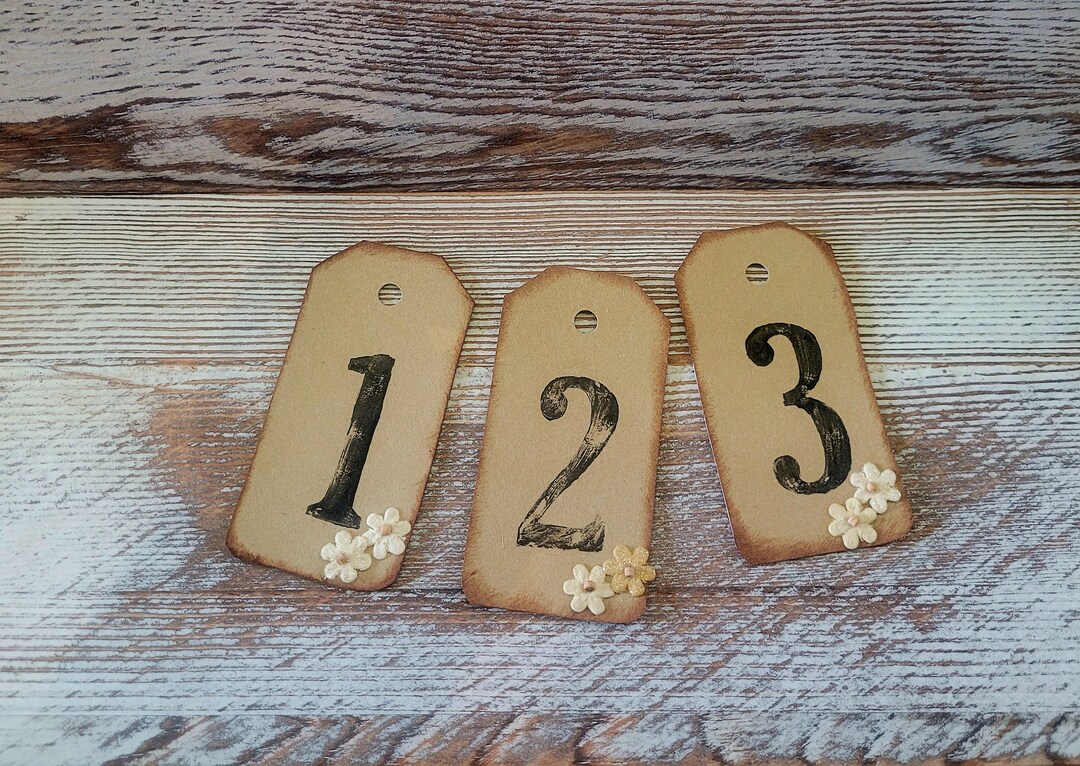 Table Number Tag Rustic Wedding Reception Decor Farmhouse - Etsy