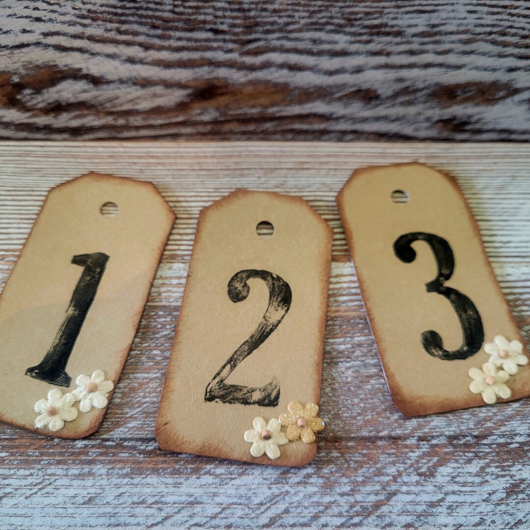 Table Number Tag Rustic Wedding Reception Decor Farmhouse Centerpiece ...