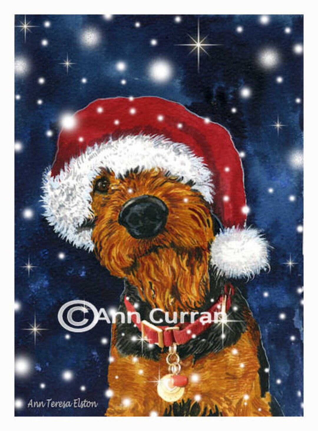 Airedale Terrier Christmas Cards the Missing Hat - Etsy