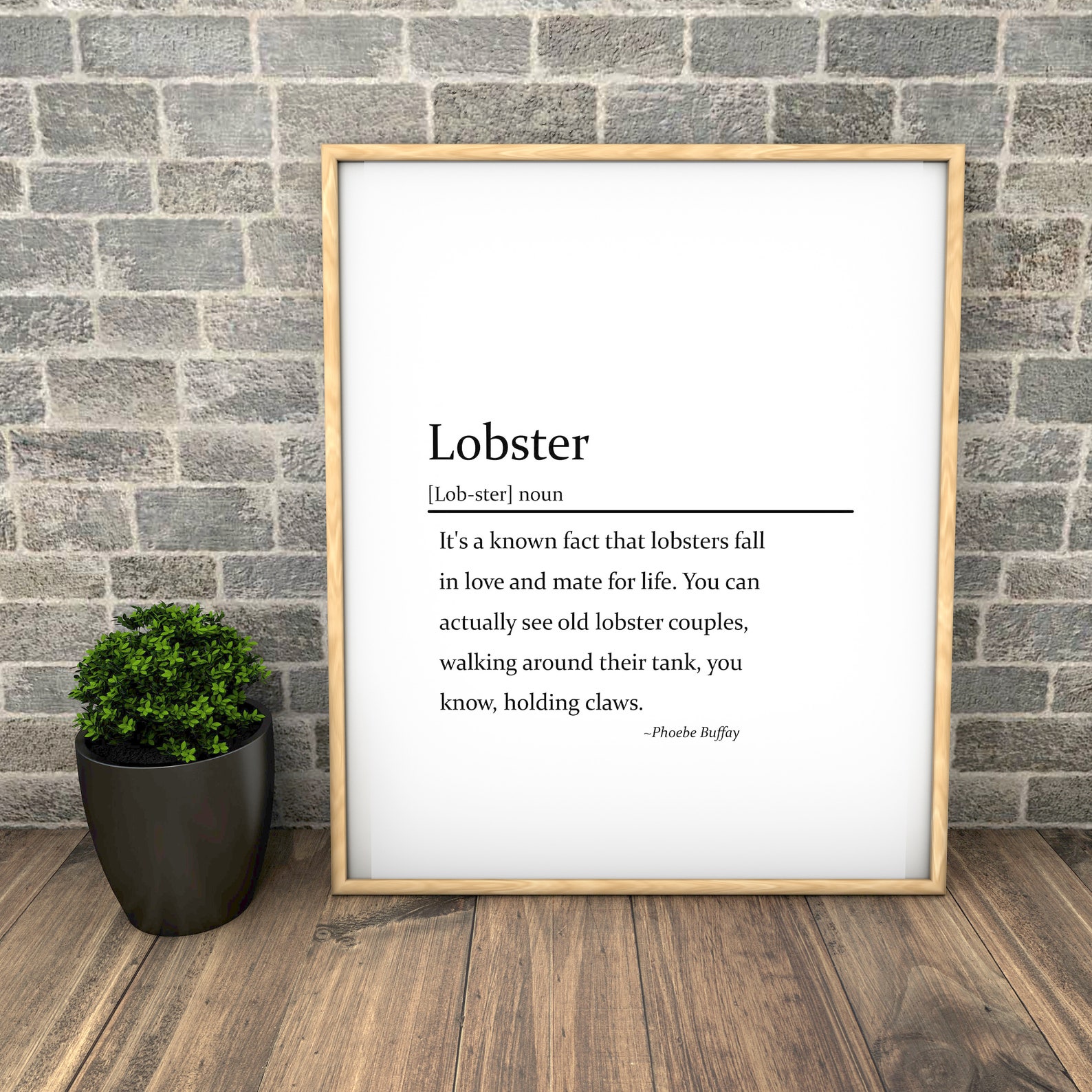 Custom Quote Friends Tv Show lobster Quote - Etsy
