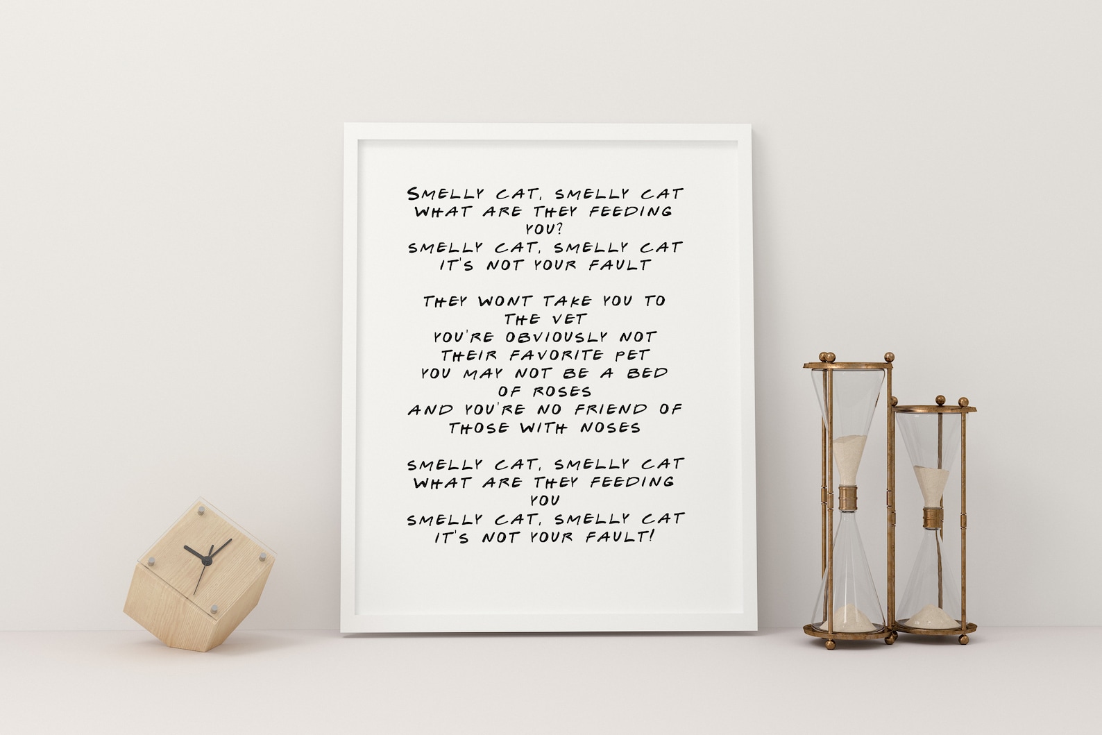Smelly Cat Song Lyrics. Phoebe Buffay Song. Friends Theme Wall - Etsy UK
