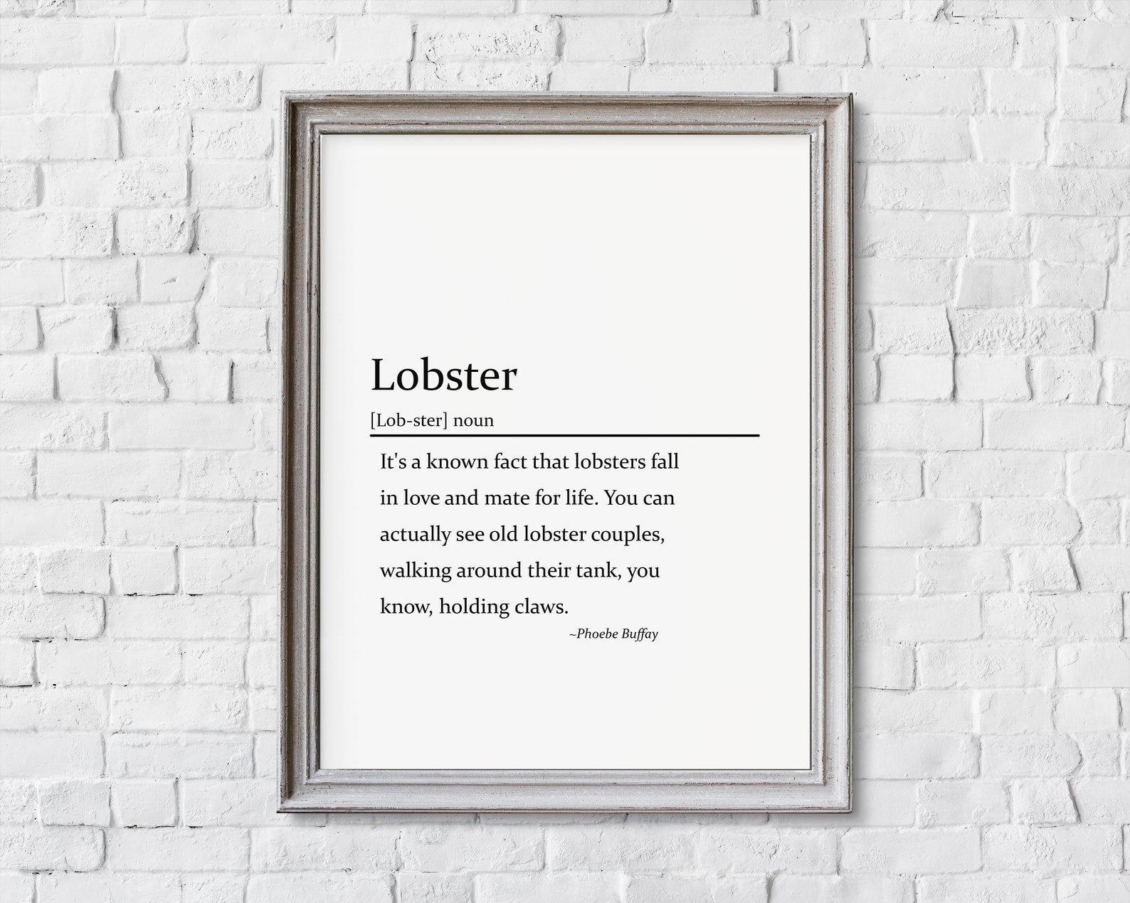 Custom Quote Friends Tv Show lobster Quote - Etsy