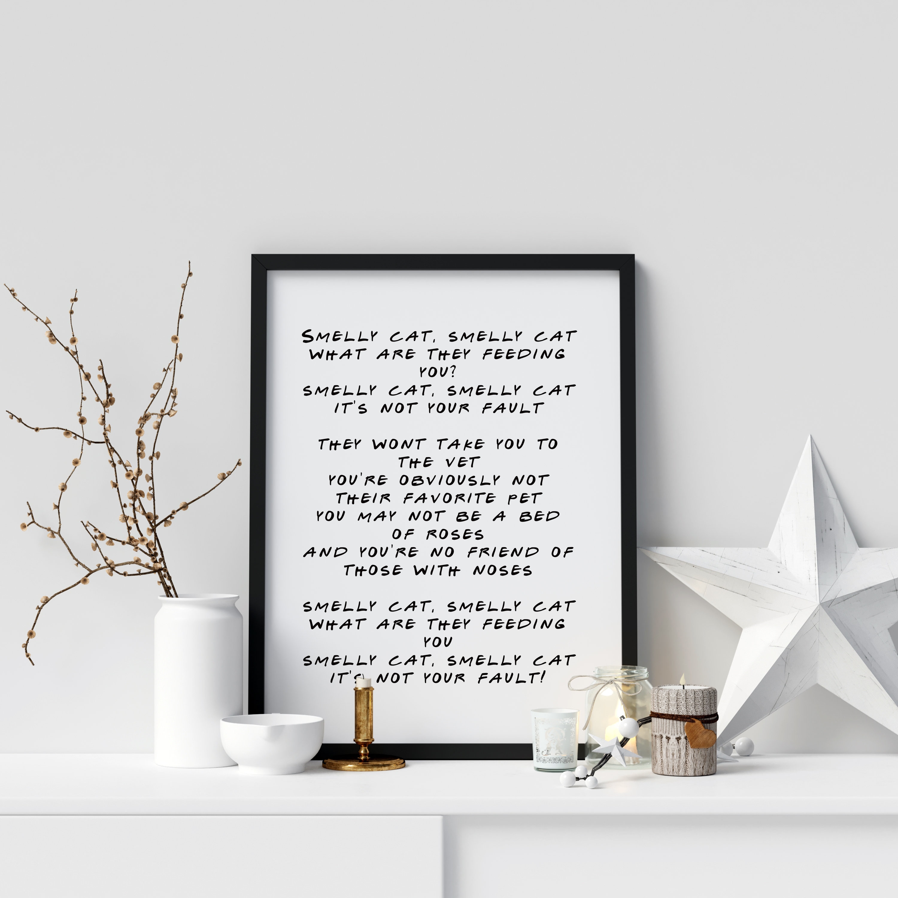 Smelly Cat Song Lyrics. Phoebe Buffay Song. Friends Theme Wall - Etsy UK