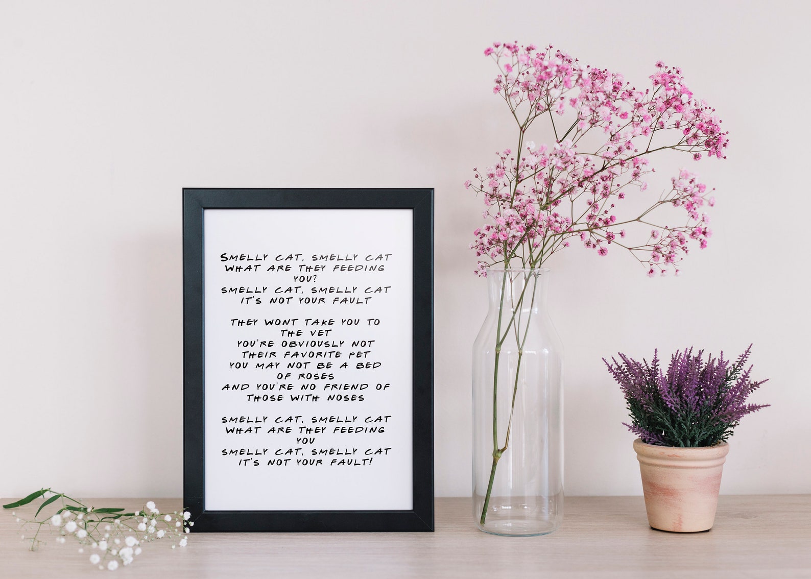Smelly Cat Song Lyrics. Phoebe Buffay Song. Friends Theme Wall - Etsy