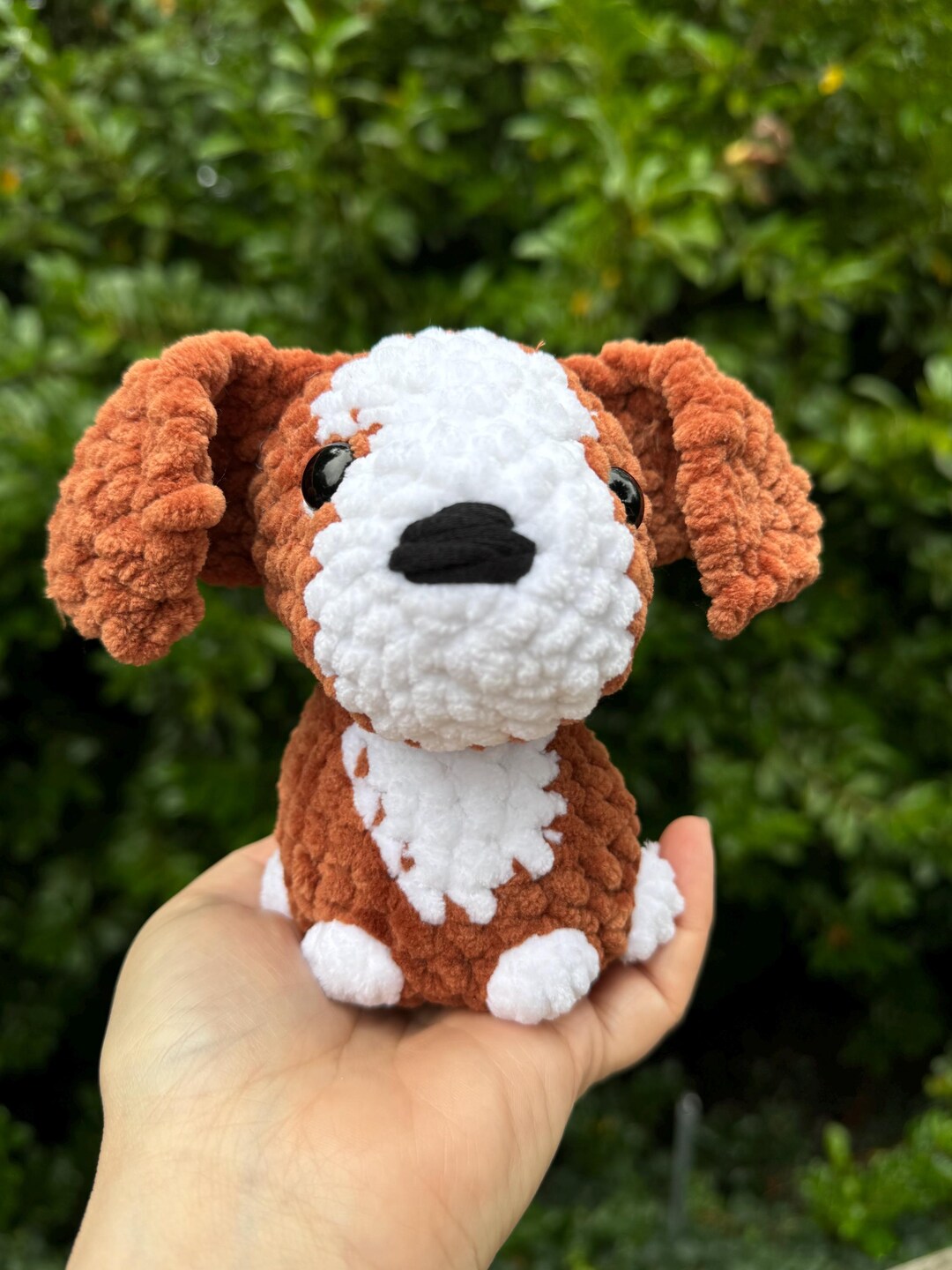 Handmade Spaniel Puppy Dog Plushie, Crocheted Dog Plush, Brown and ...
