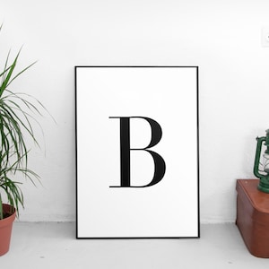 B Letter Print, Wall Art Prints, Printable Art, Alphabet Print ...