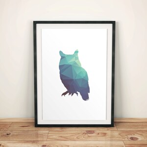 Owl Printable Art Geometric Owl Print Owl Wall Art Owl - Etsy