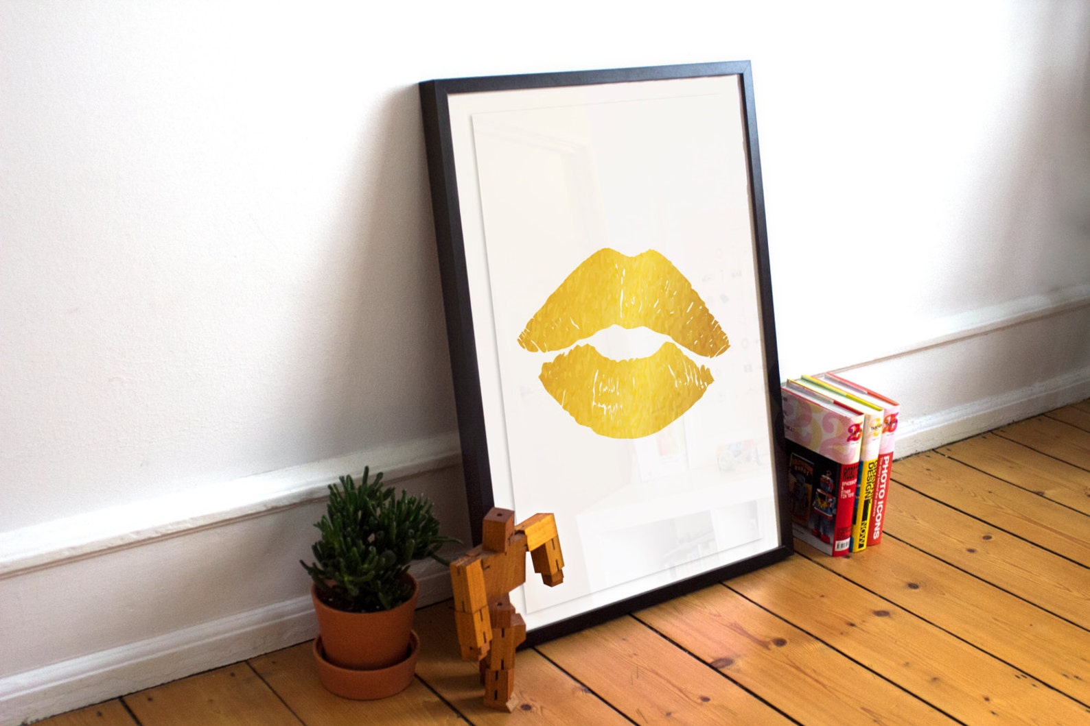 Lips Print, Gold Lips Art Print, Lips Poster, Lips Wall Art ...